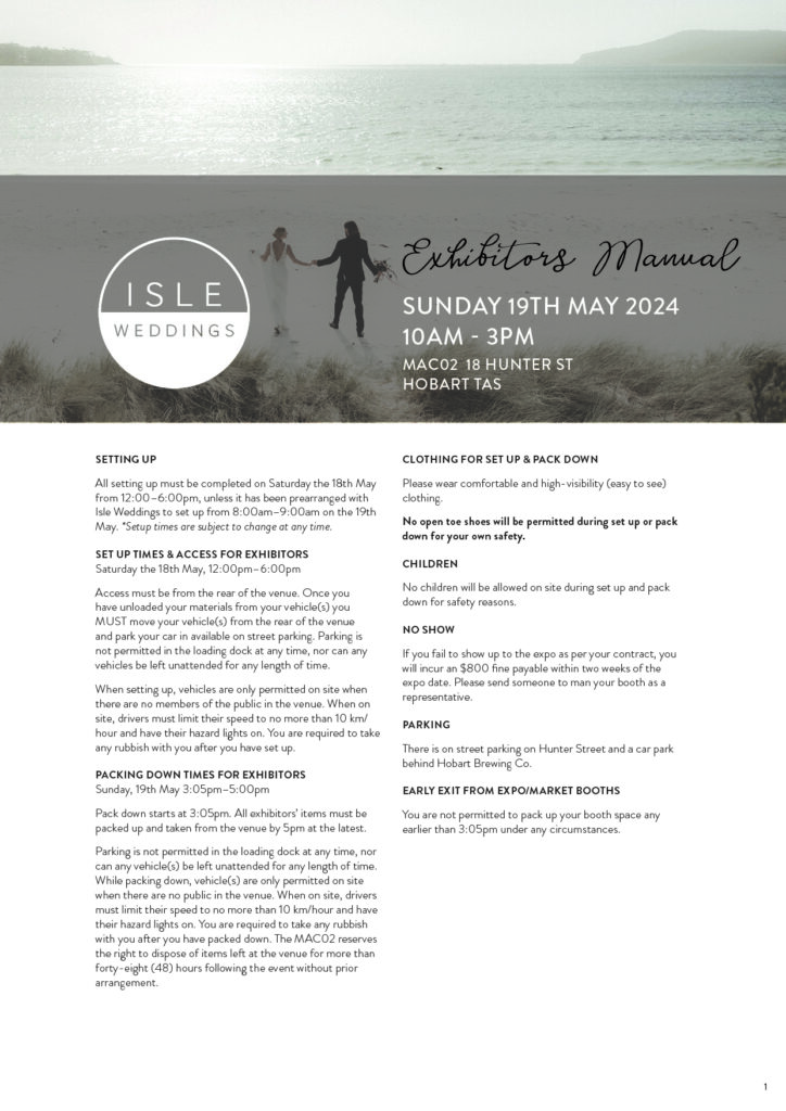 Expo Manual 2024 - Isle Weddings