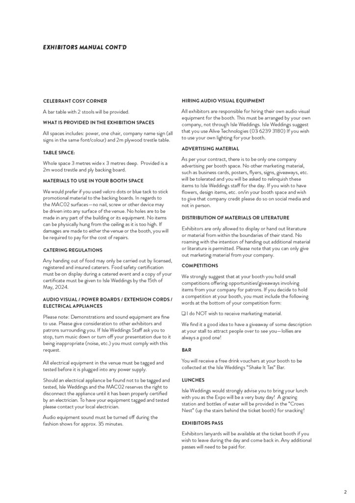 Expo Manual 2024 - Isle Weddings